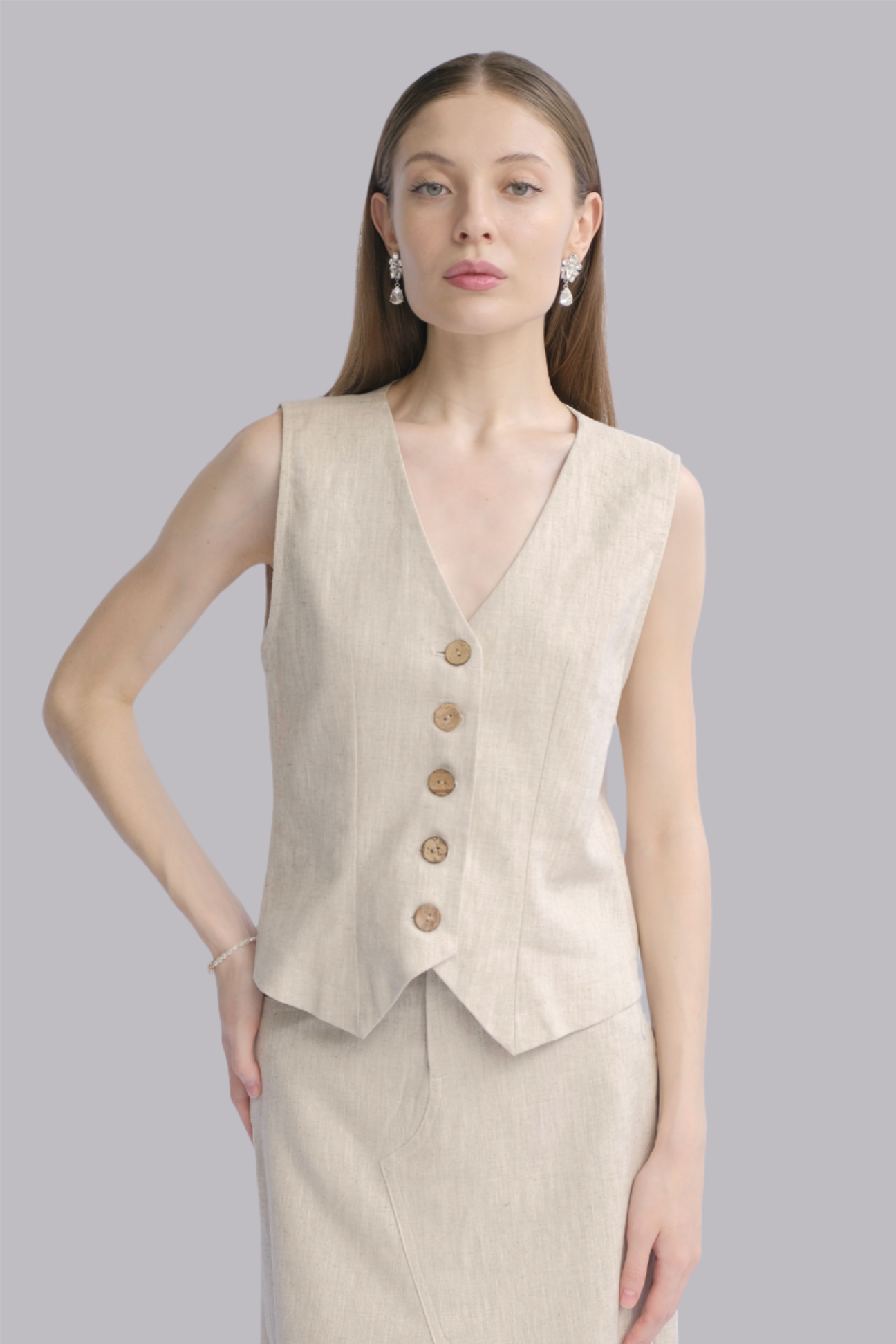 100% Linen Button Up Vest for Women – All Bodies